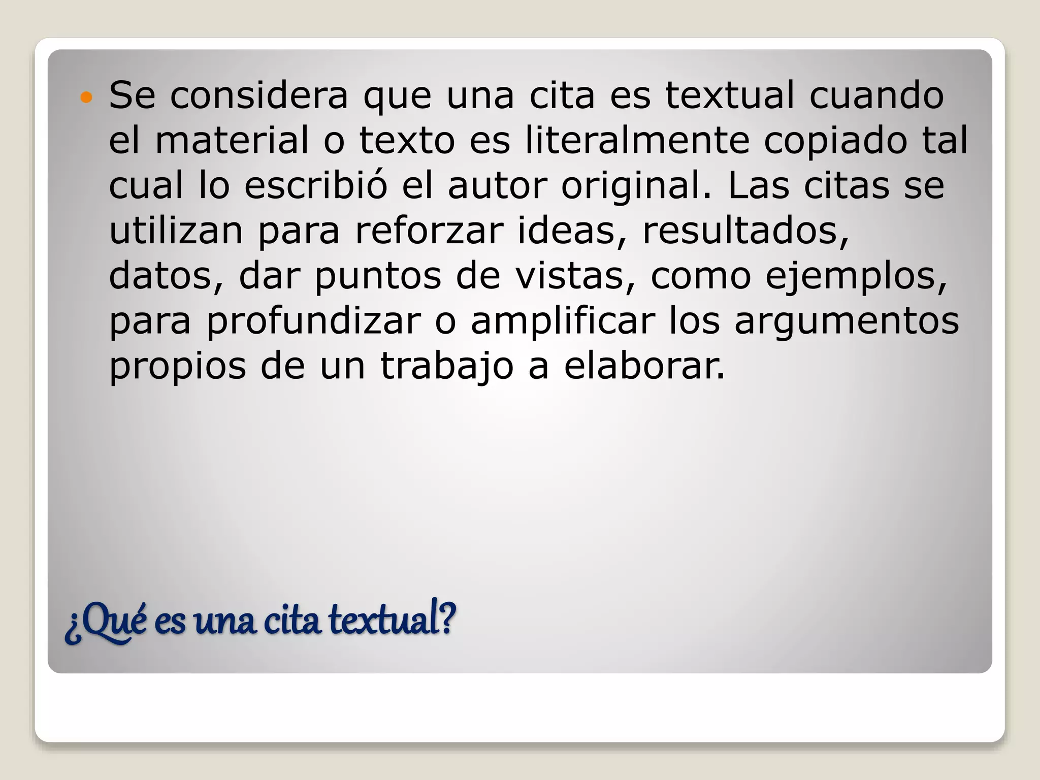 Citas textuales de las normas APA | PPT