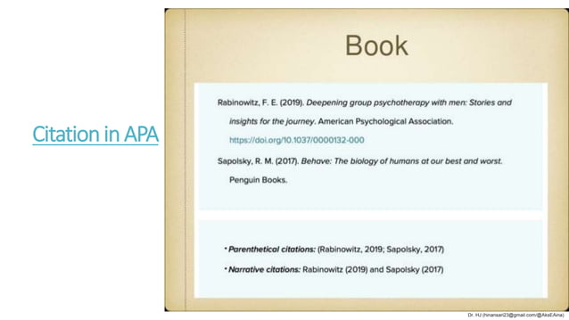 Citation in Research/References/APA 7th | PPT