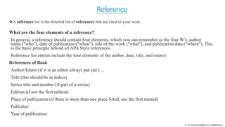 Citation in Research/References/APA 7th | PPT