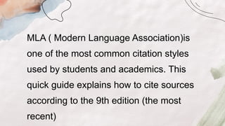CITATION (REFERENCES) MLA, APA......pptx