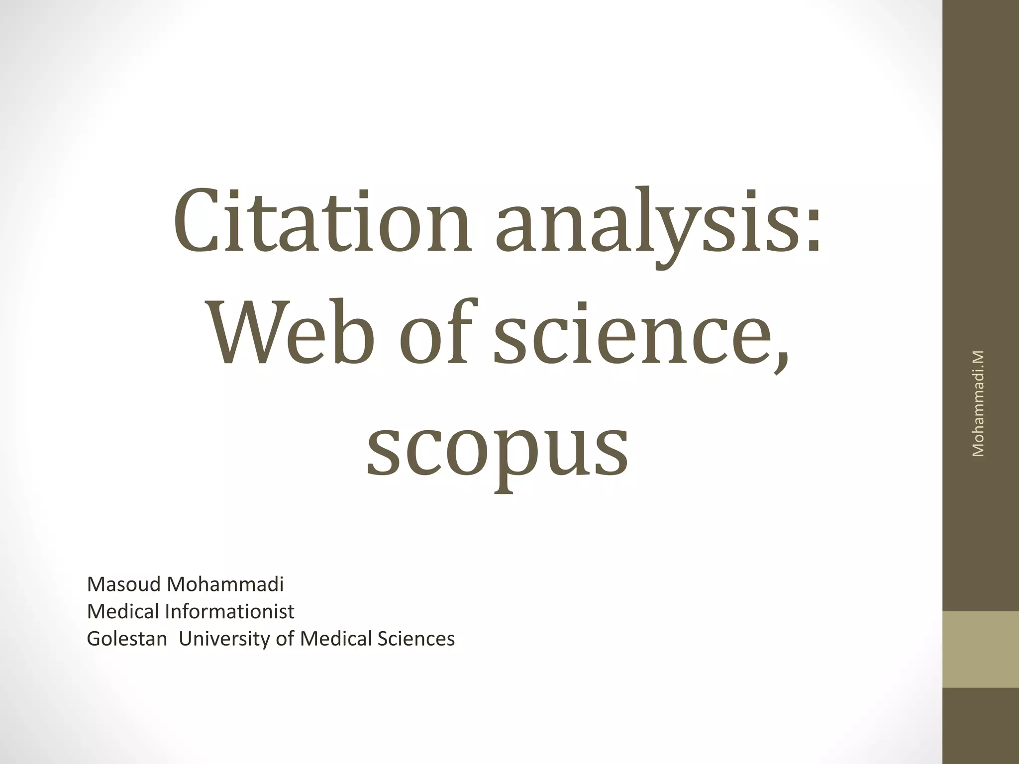 Citation Analysis Tools | PPT