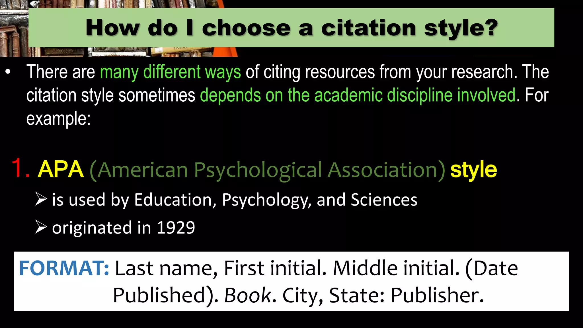 Citation and Citation styles | PPTX