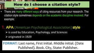 Citation and Citation styles | PPTX