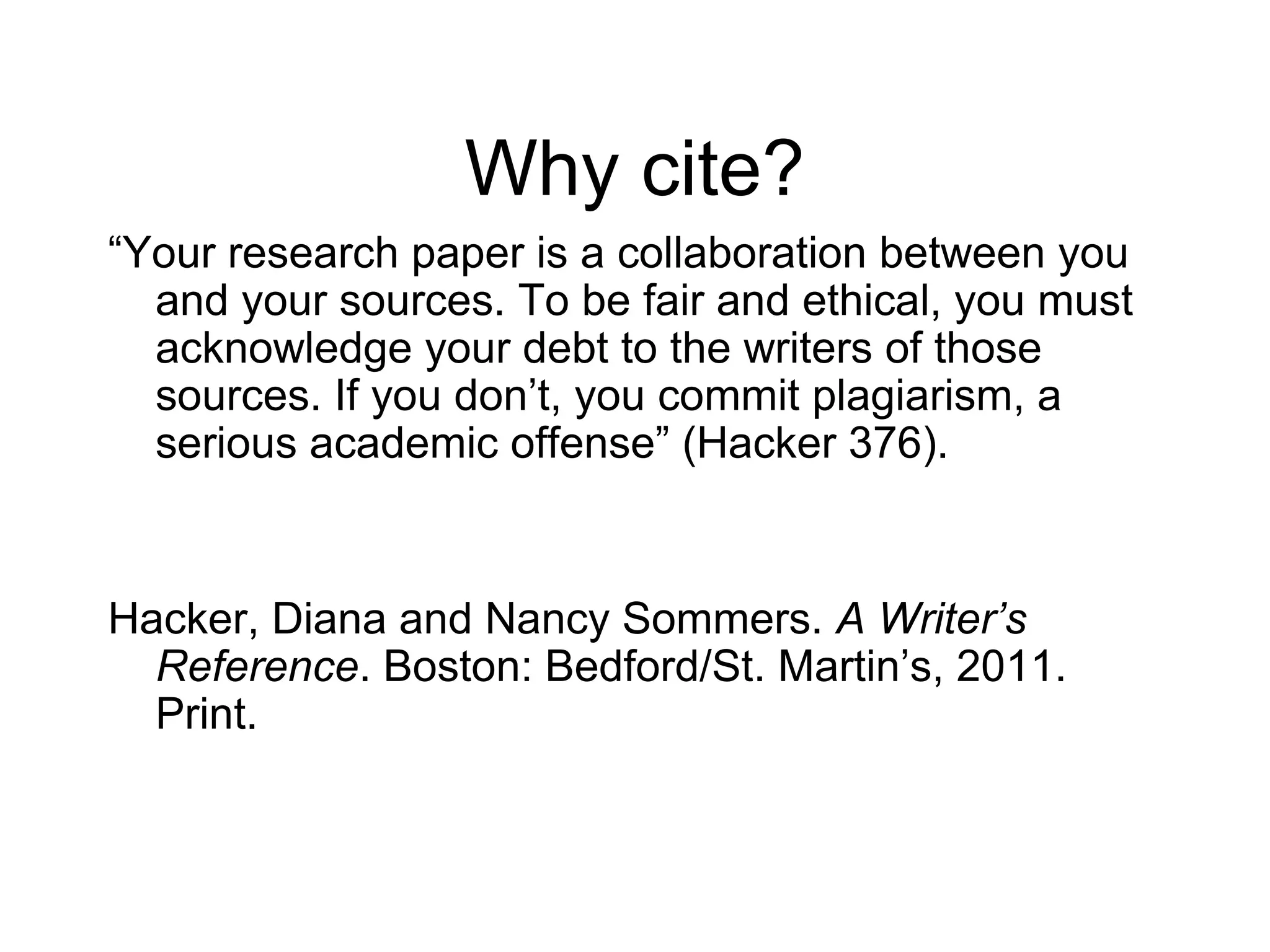 Citation and plagiarism | PPT | Homework and Study | Education