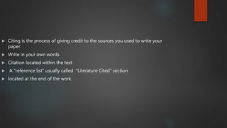 Citation and references | PPTX