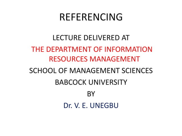 Citation and Referencing.ppt | Science