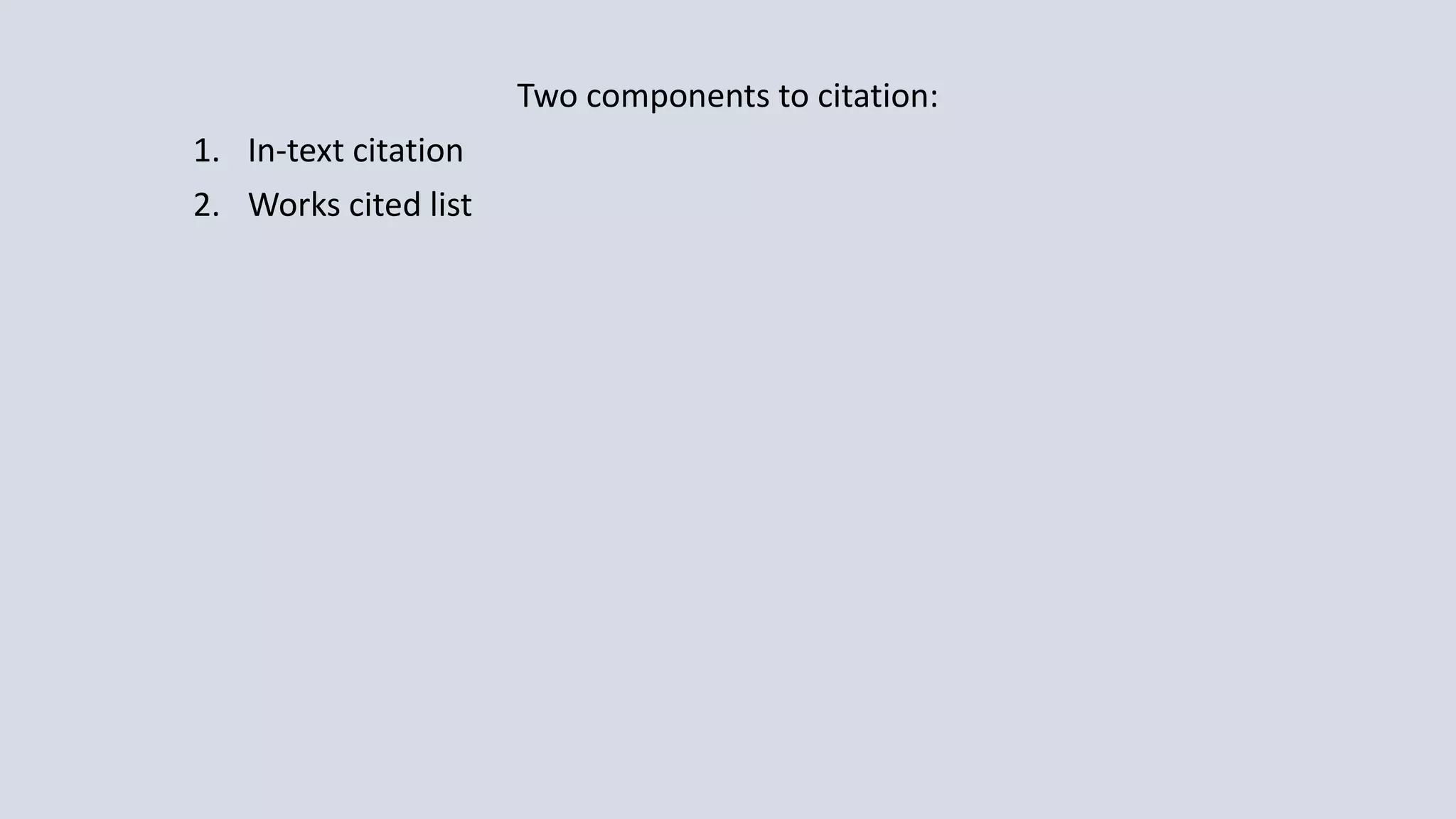 Citation and referencing - intro | PPTX