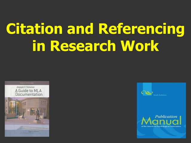 Citation and referencing in research work | PPSX | Science
