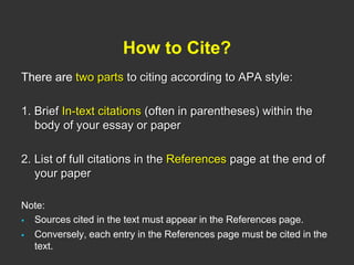 Citation and referencing in research work | PPSX