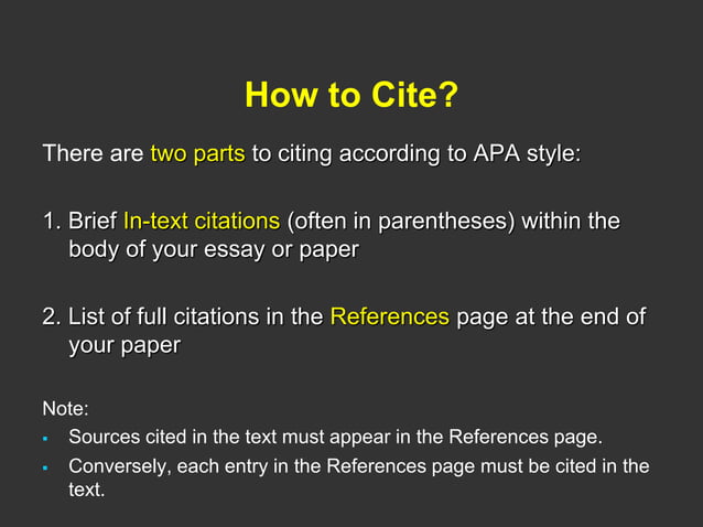 Citation and referencing in research work | PPSX | Science