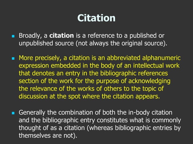 Citation and referencing in research work | PPSX | Science
