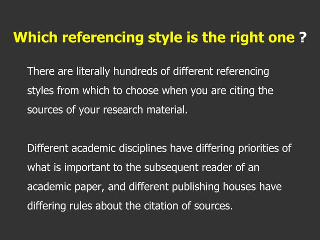 Citation and referencing in research work | PPSX | Science