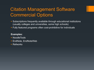 Citation and Research Software | PPT