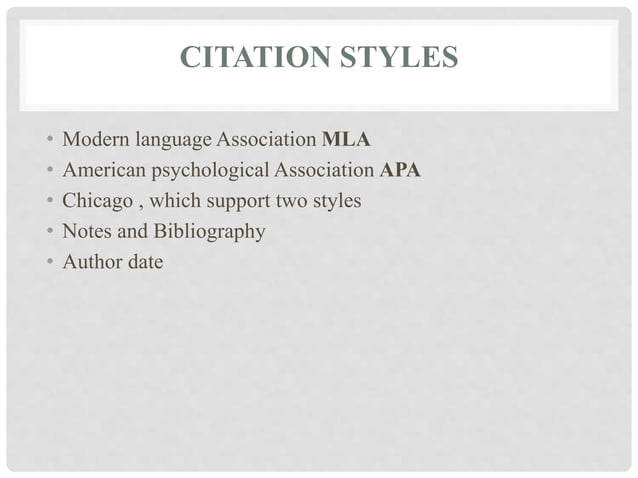 Citation management | PPTX