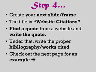 MLA MS & HS Citation Assignment | PPTX