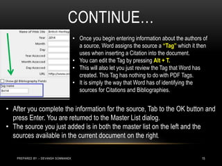 Citation , Caption and Bibliography in MS word.pptx