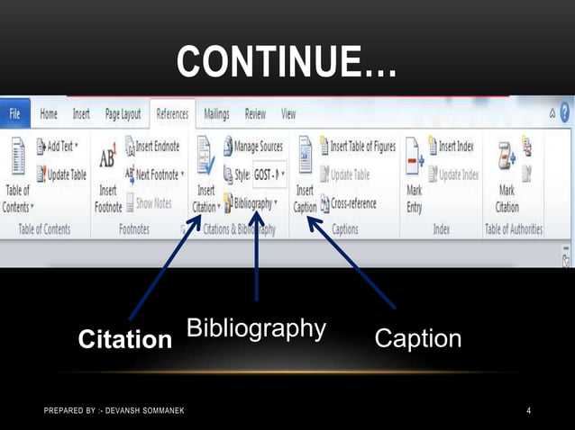 Citation , Caption and Bibliography in MS word.pptx