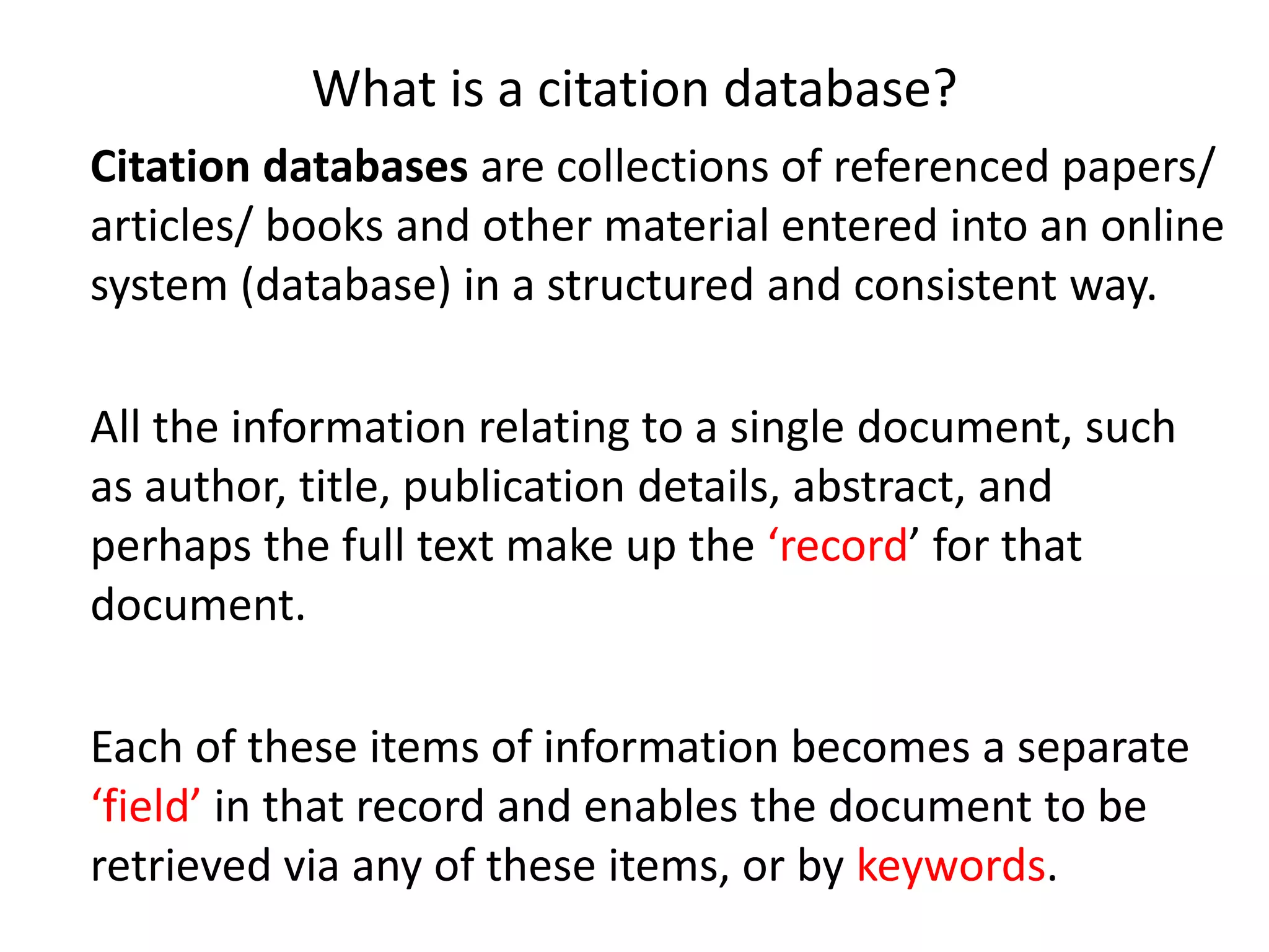 Citation Database | PPTX