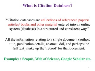 What are the different kind of citations databases | PDF