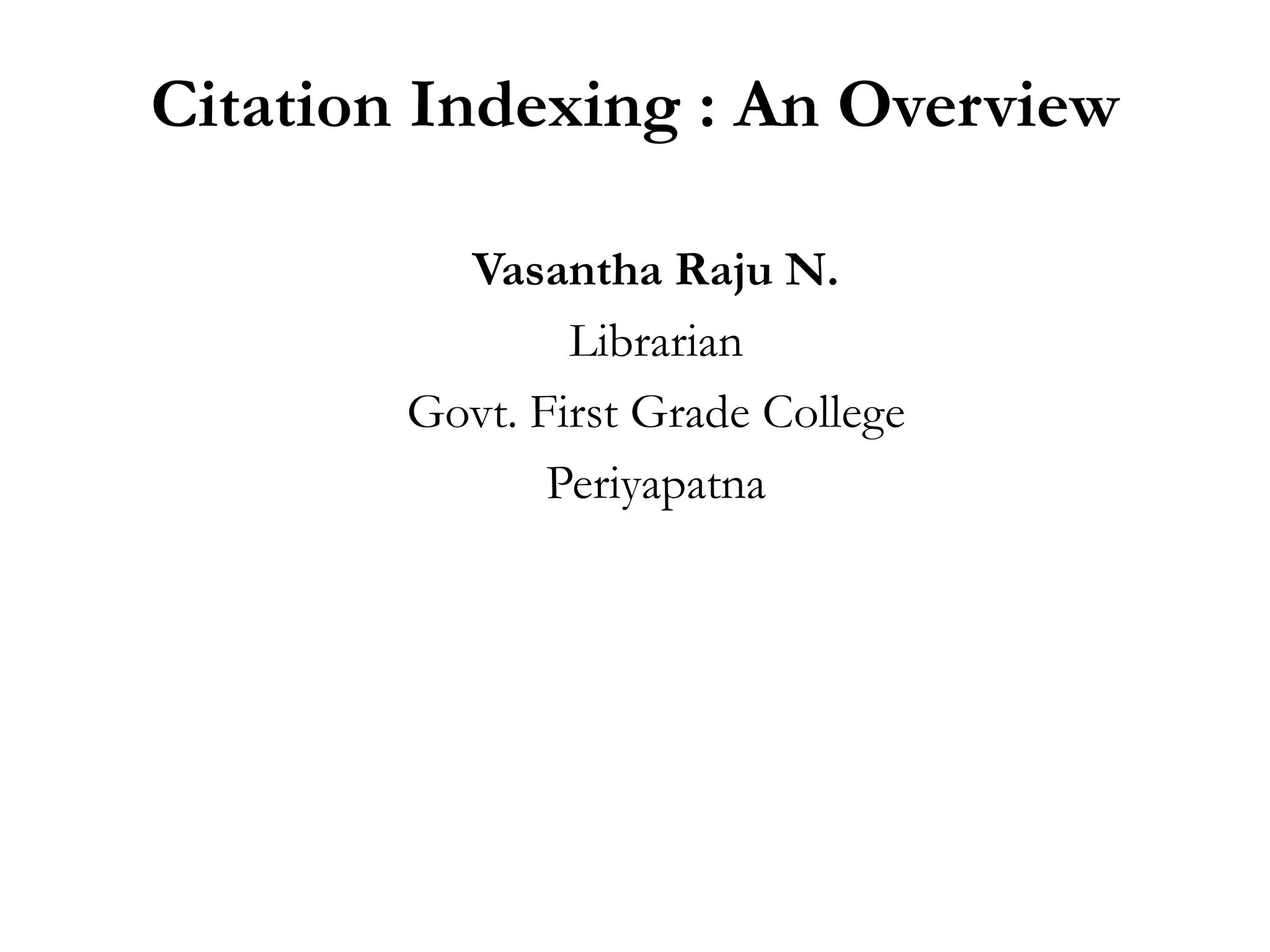 Citation indexing | PPTX