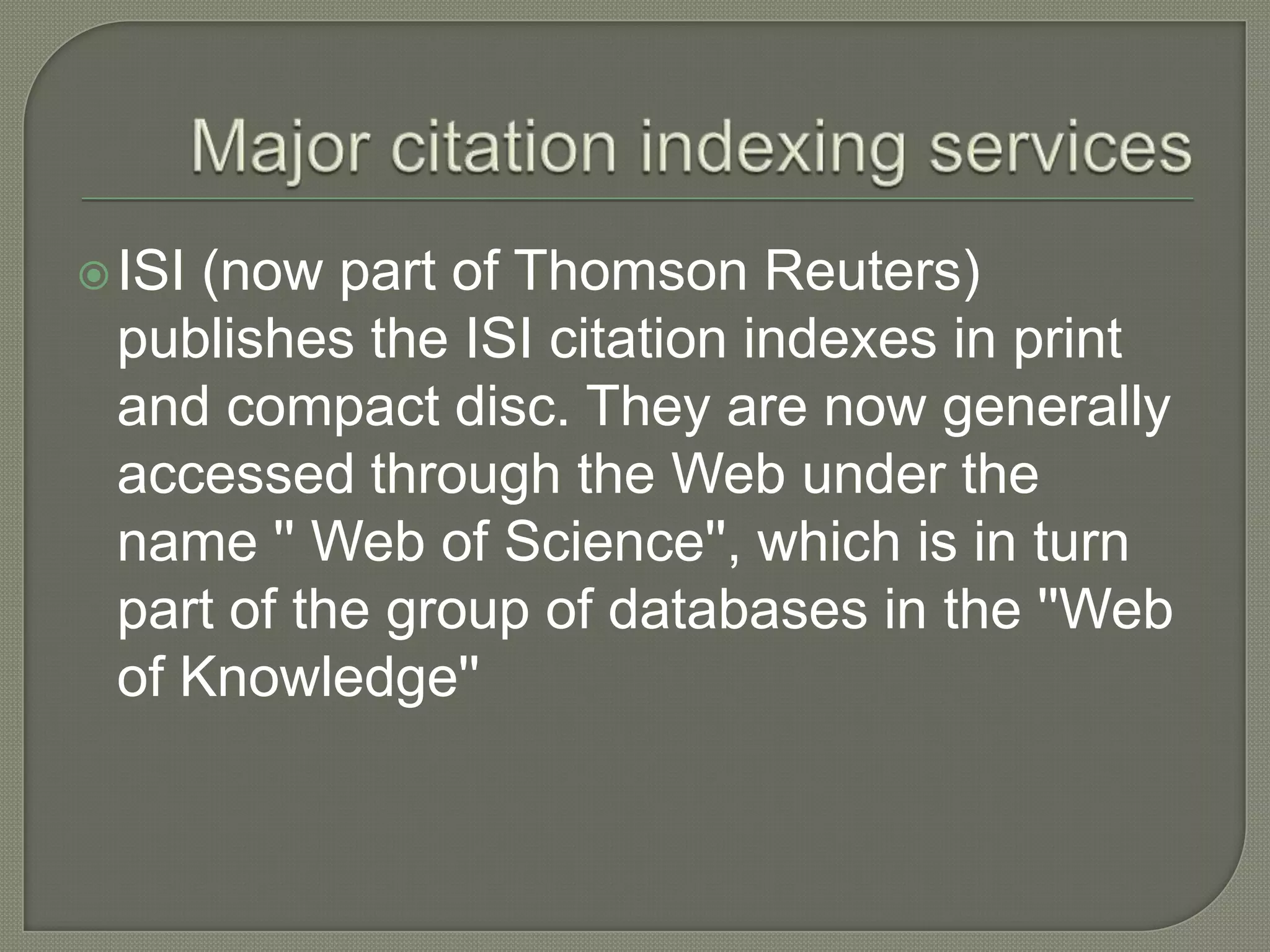 Citation indexing | PPTX