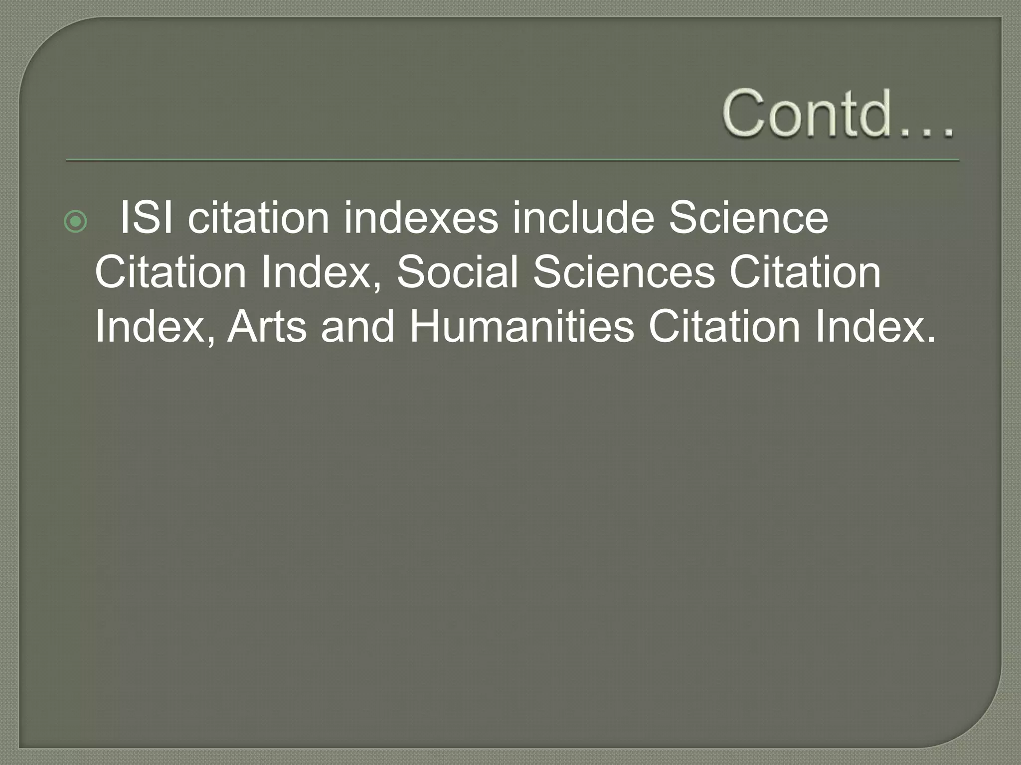 Citation indexing | PPTX