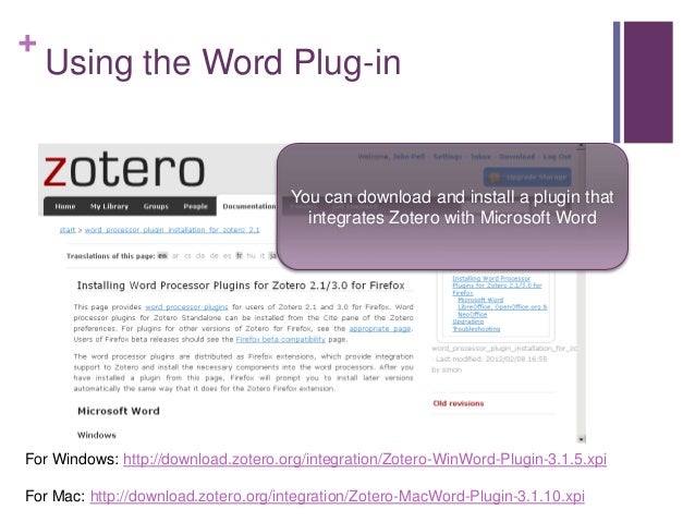 Install zotero word plugin - brandlsa