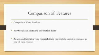 Citation Management Software Sampler | PPT