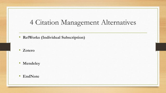 Citation Management Software Sampler | PPT