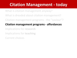 Citation management today | PPT