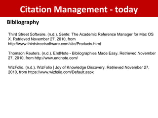 Citation management today | PPT