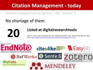 Citation management today | PPT