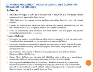Citation management tools 1 | PPTX