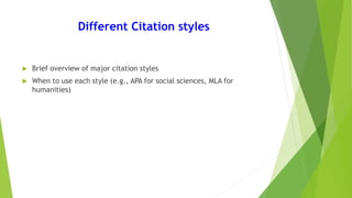 Citation method in research : Importance and Techniques.pptx