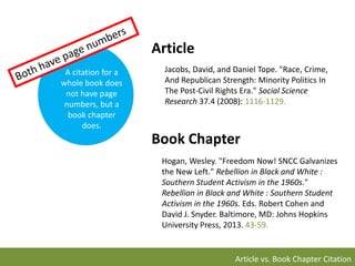 Citation Identification: Article vs Book Chapter | PPTX