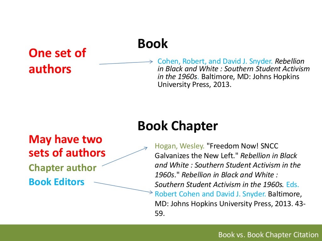 Citation Identification: Book vs. Book Chapter