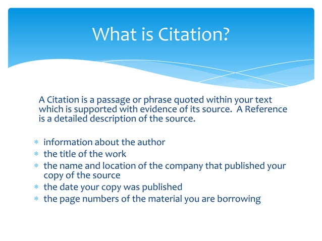 Introduction to Citation | PPT