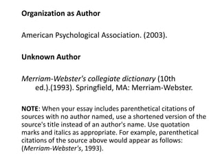 Citation & Referencing Skills | PPT