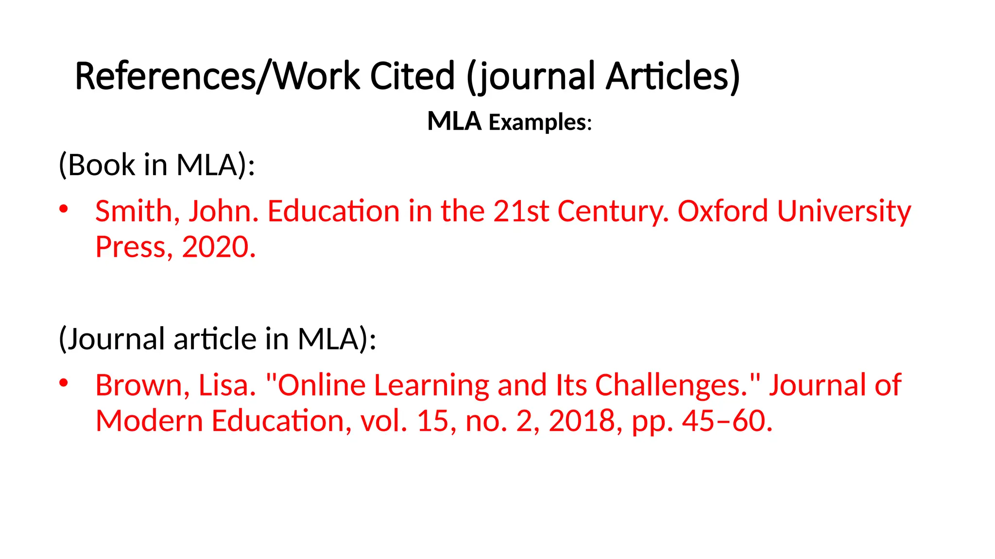 Citations.pptx APA, MLA and Vancouver in txt and references | PPT