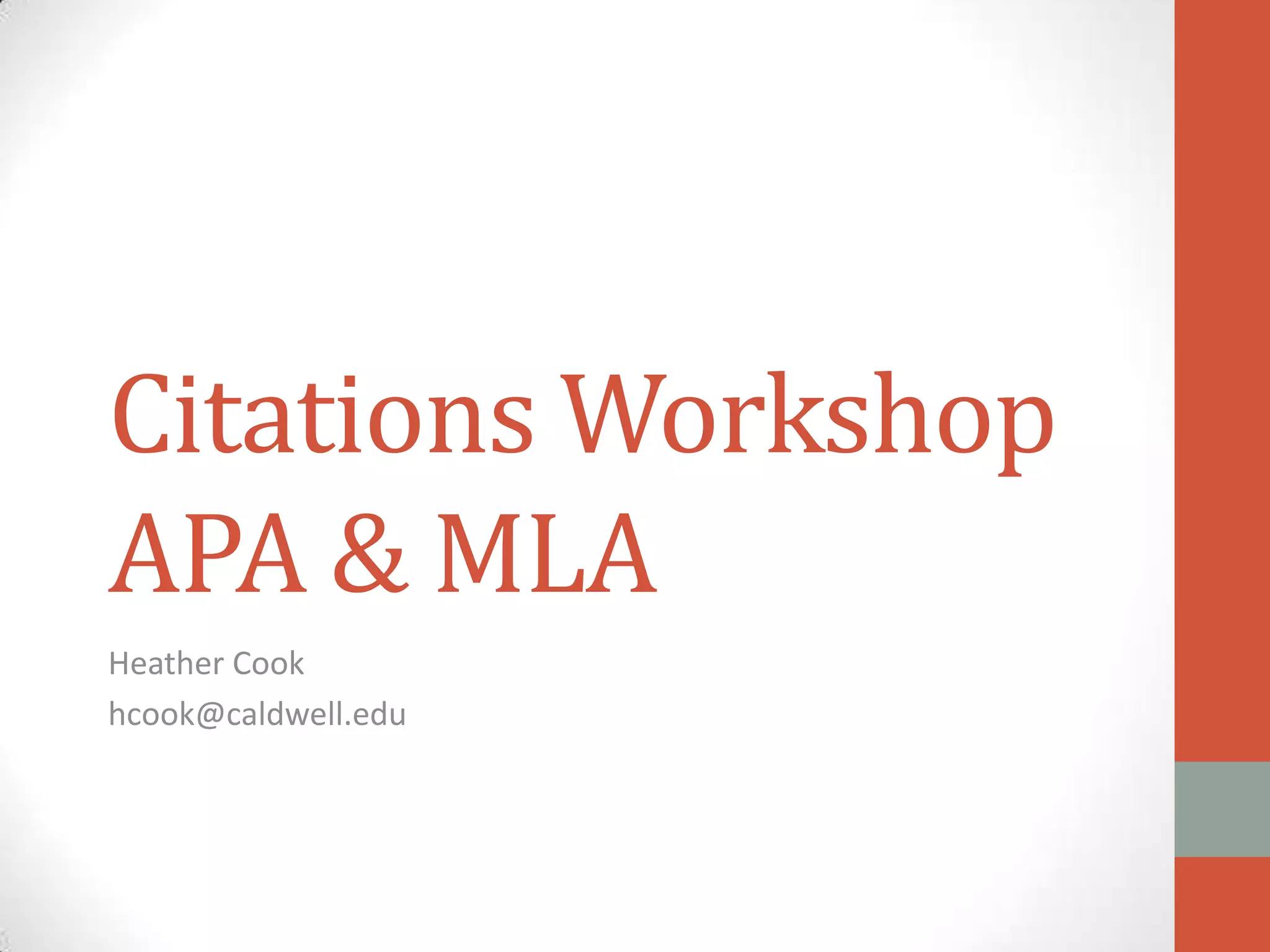 Citations- APA and MLA | PPTX