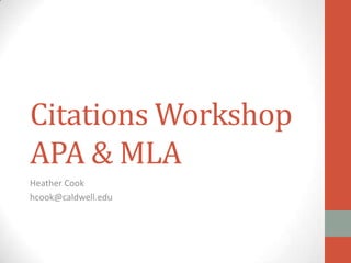 Citations- APA and MLA | PPTX