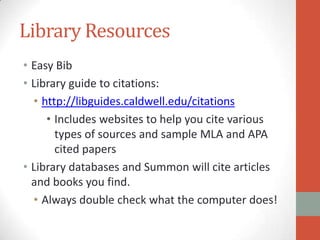 Citations- APA and MLA | PPTX