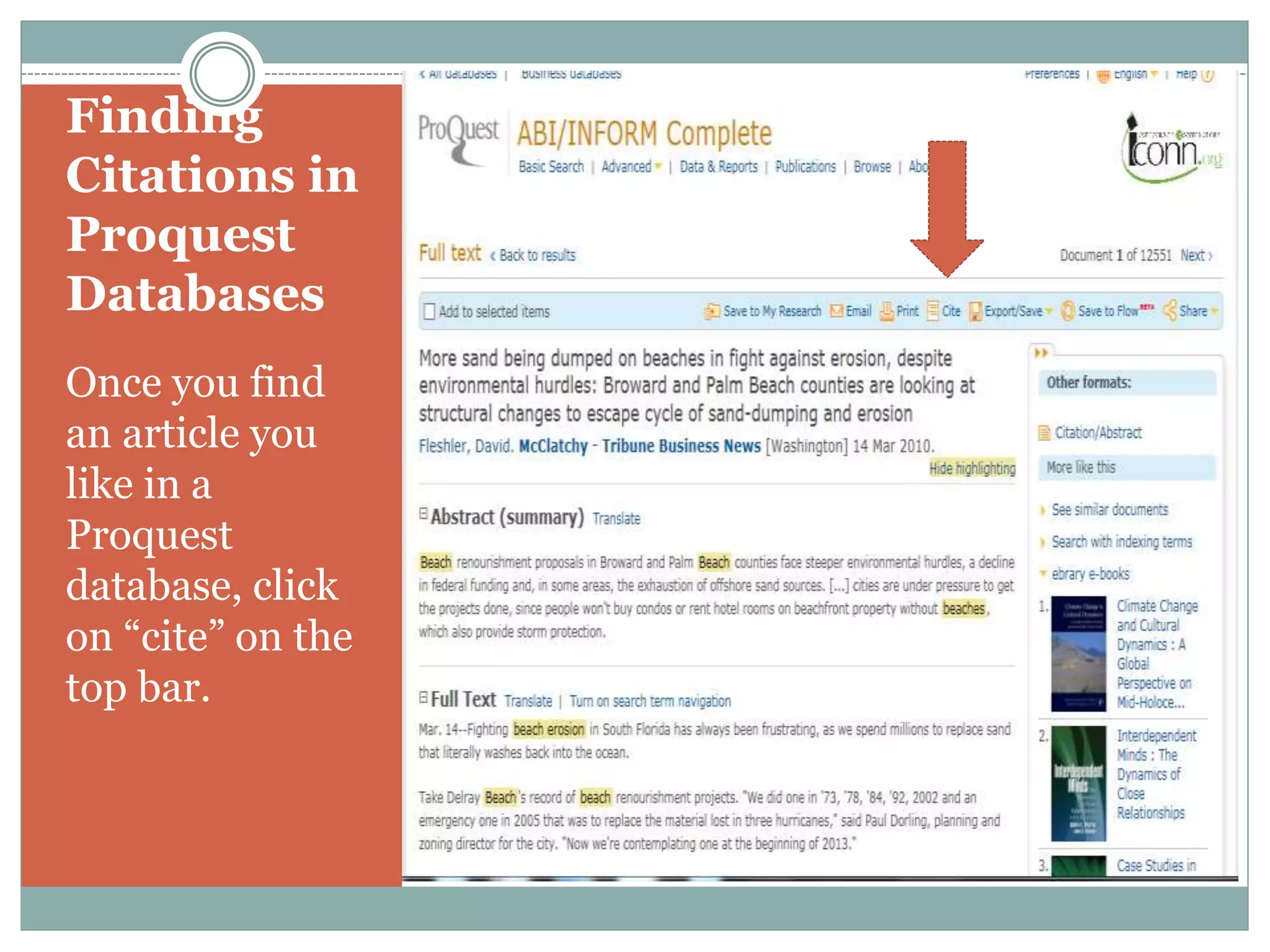 Citations in databases | PPTX | Computing | Technology & Computing