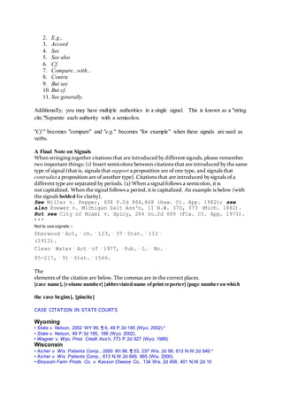Citations of u.s courts and major rules for signals in blue book | DOCX