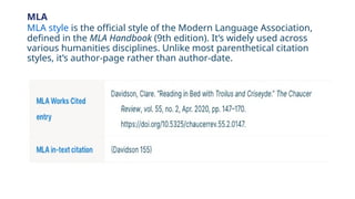 This presentation presents the different types of citation Style.pptx