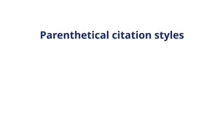 This presentation presents the different types of citation Style.pptx