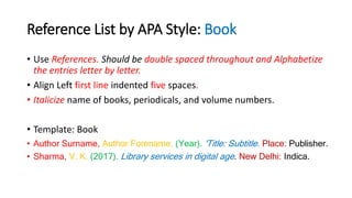 Citation style APA | PPTX | Books and Literature