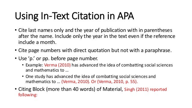 Citation style APA