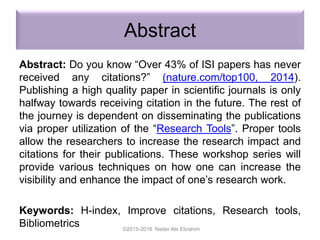 Citations and its Impact to University Ranking | PPT