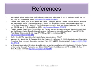 Citations and its Impact to University Ranking | PPT